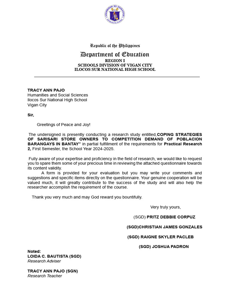 Letter To The Validators 5 | PDF