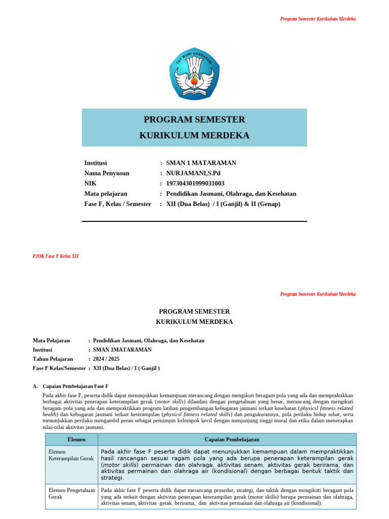 PROMES Kurikulum Merdeka | PDF