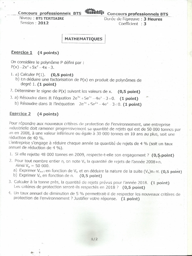 BTS MAths | PDF