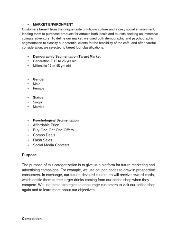Filipino Café Market Analysis and Strategy | PDF | Doughnut | Market ...