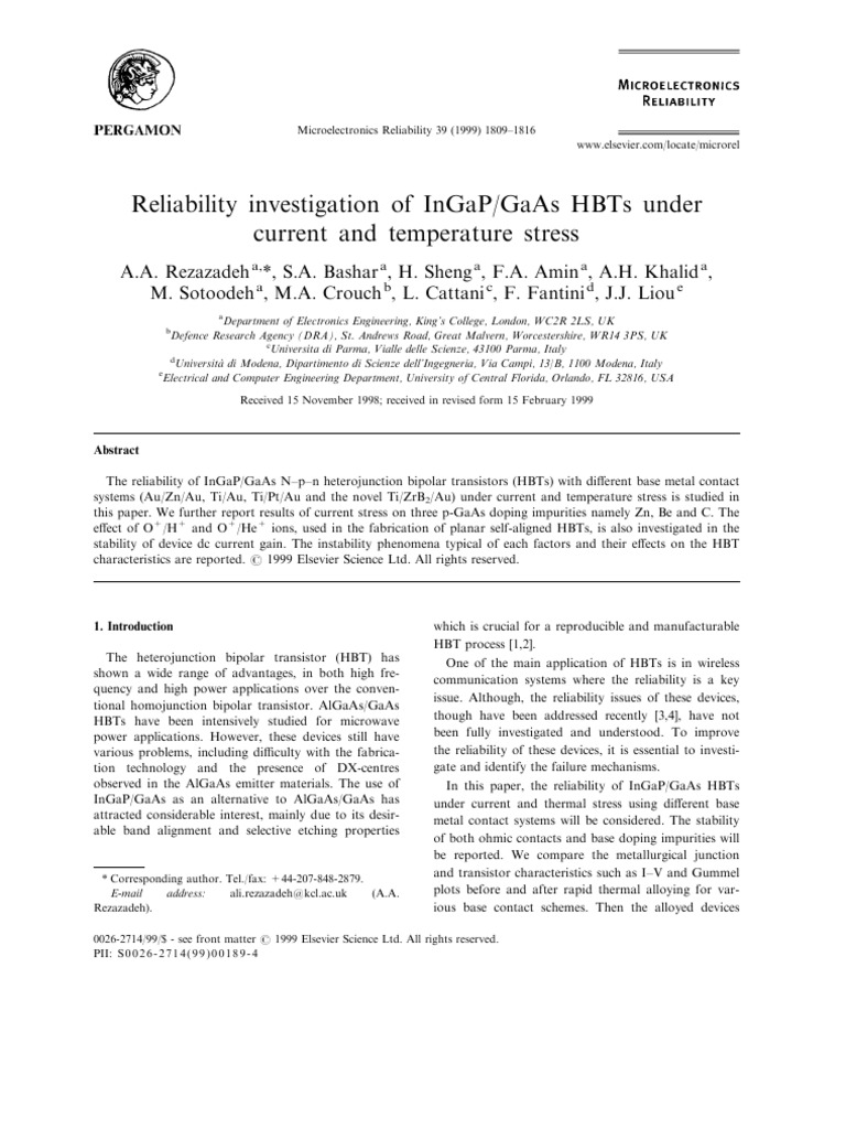 1 s2.0 S0026271499001894 Main | PDF | Bipolar Junction Transistor ...