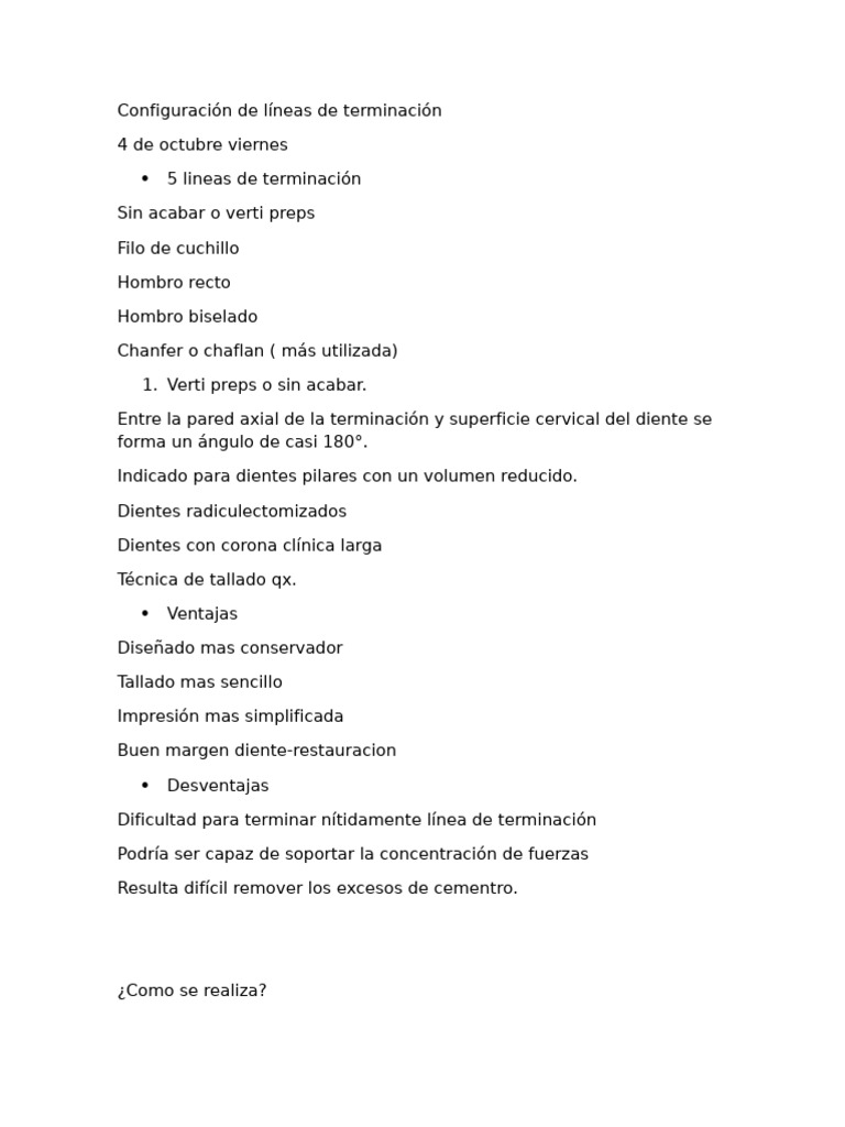 Configuración de Líneas de Terminación | PDF | Esmalte de dientes