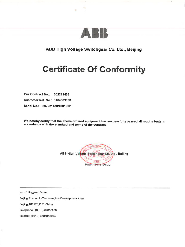 Routine Test Report - ABB Safeplus 6-2018 | PDF