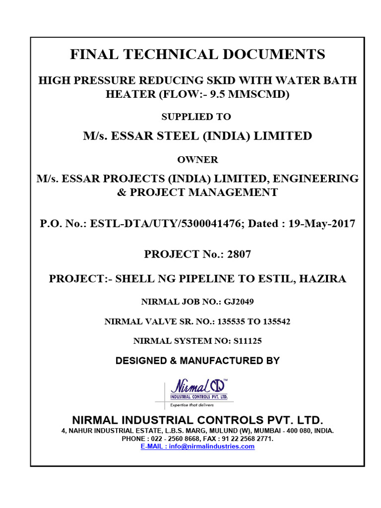 GJ2049 - Engg. Drg. & Datasheets (S11125) | PDF | Valve | Mechanical Engineering