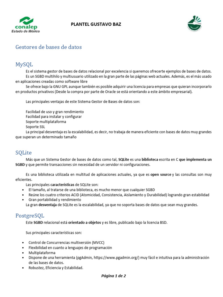 PSGB-04 2 Gestores de BD | PDF | Bases de datos | Servidor SQL de Microsoft