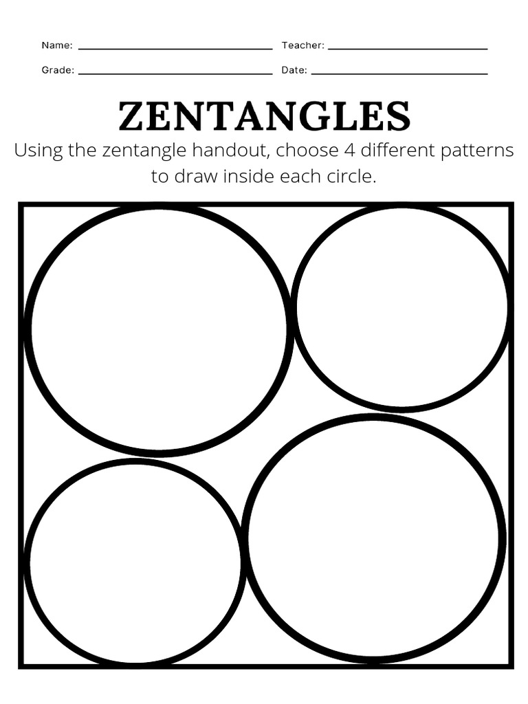 Zentangle Pattern Circle Guide | PDF
