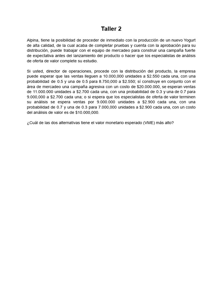 Taller 2 Decisiones Secuenciales | PDF | Crecimiento personal y ...