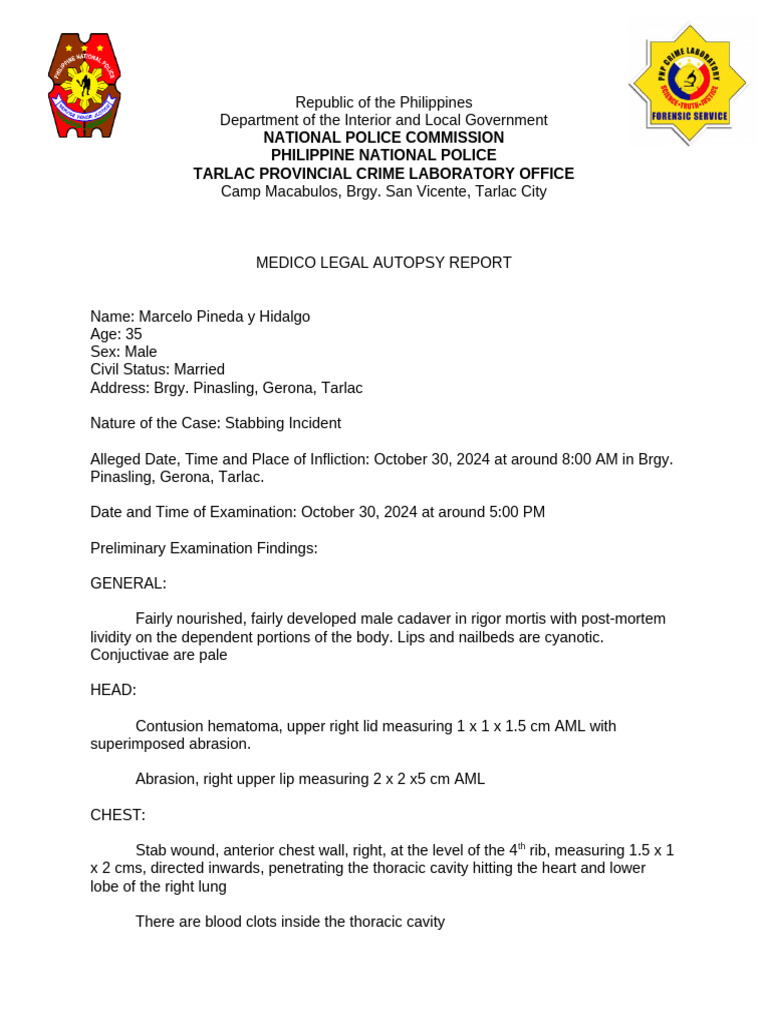 Autopsy Report | PDF