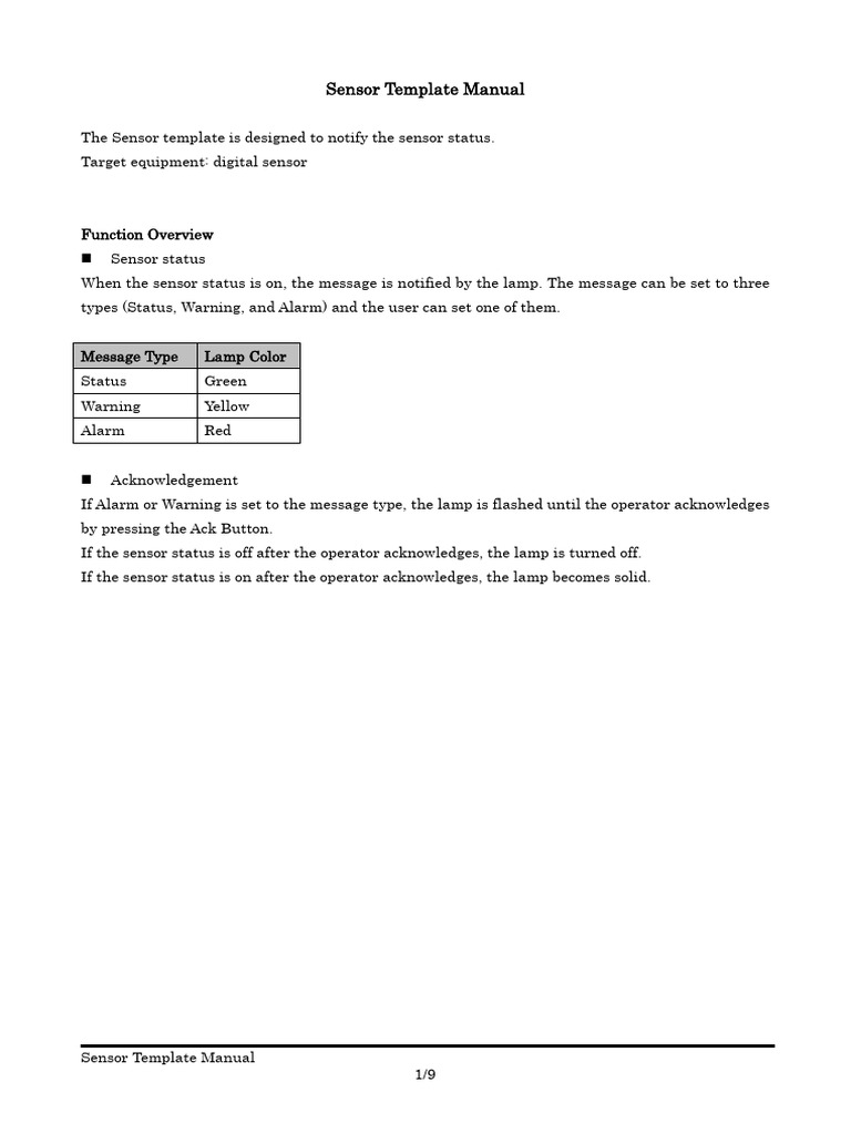 Sensor Template Manual - bcnp59990022c | PDF | Programmable Logic ...