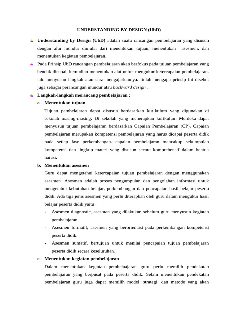 Understanding by Design (UbD) | PDF | Bisnis | Pengembangan Diri