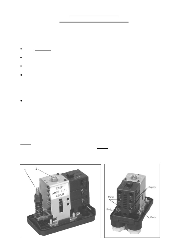 Pressure Switch Set Up | PDF | Technology & Engineering
