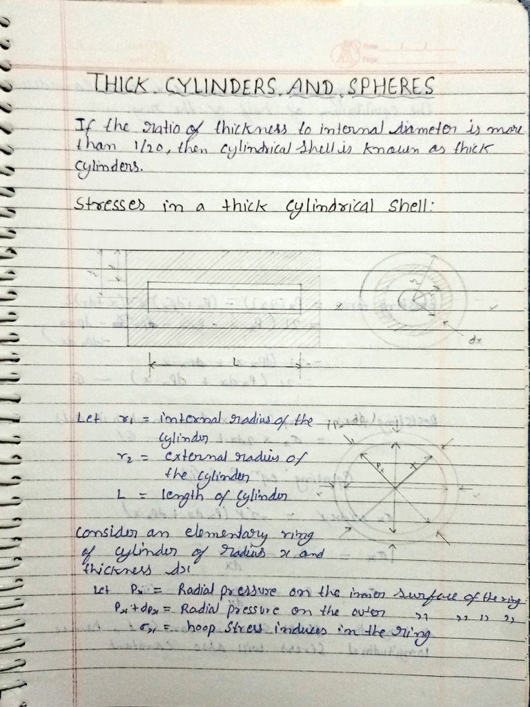 Thick Cylinders and Spheres Analysis | PDF