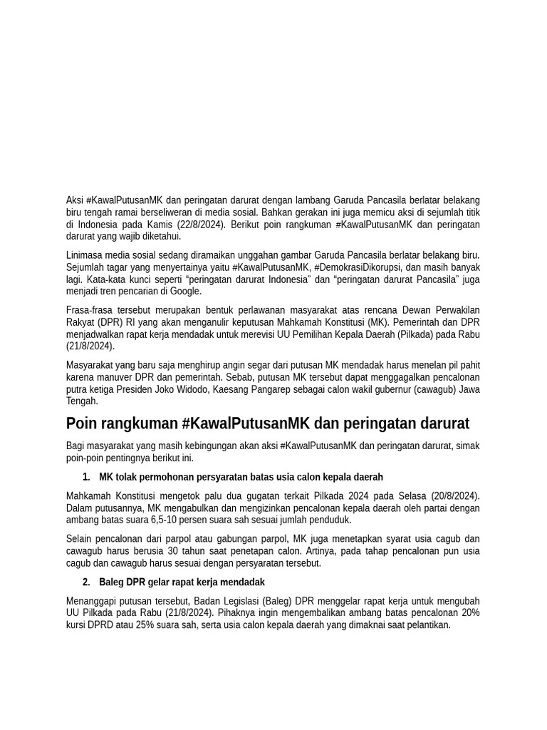 Kawal Putusan MK | PDF | Politik | Hukum