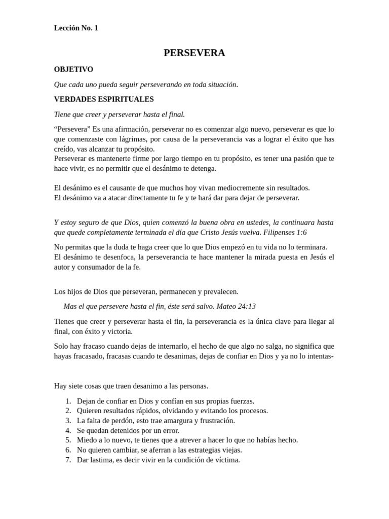 PERSEVERA | PDF | Creencia religiosa y doctrina