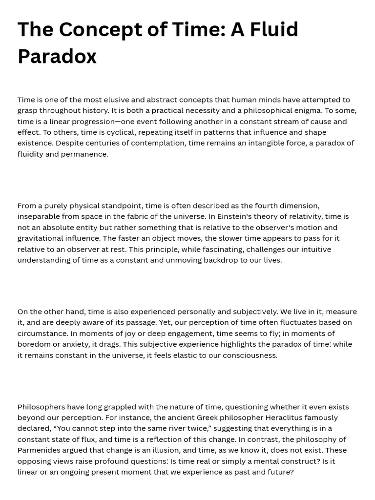 Understanding the Fluid Nature of Time | PDF | Time | Concept