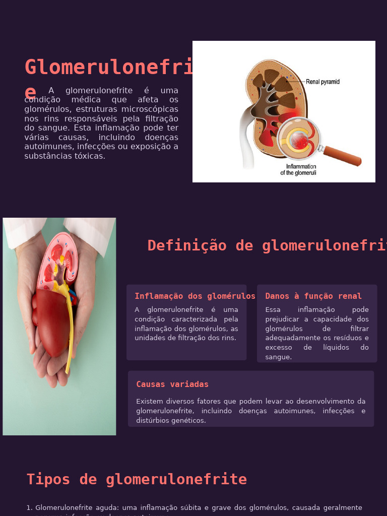 Sintomas e Tratamento da Glomerulonefrite | PDF | Rim | Inflamação