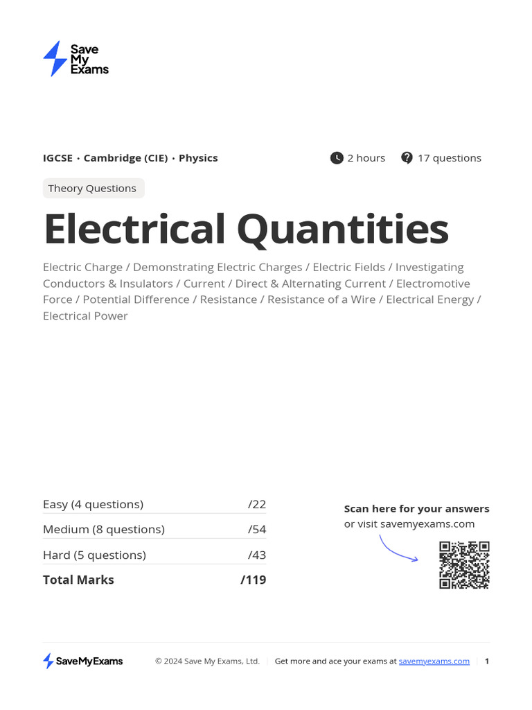 4 2 Electrical Quantities ZC39dm9C5mtR8tB8 | PDF | Electric Charge ...