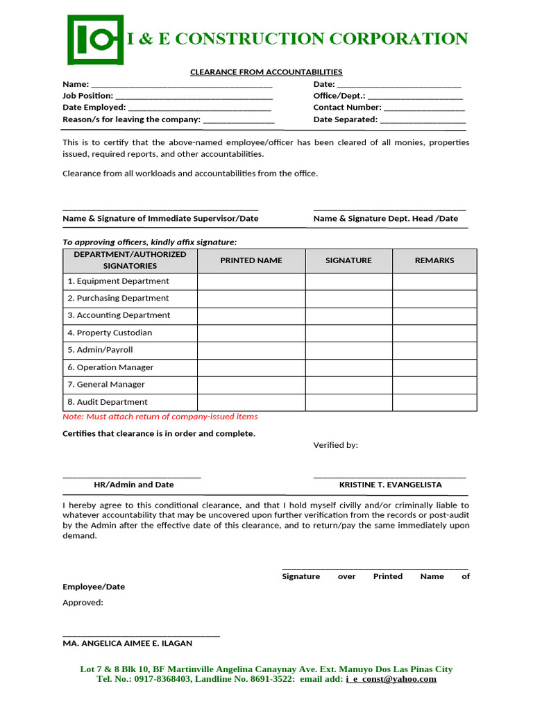 16. Clearance Form | PDF