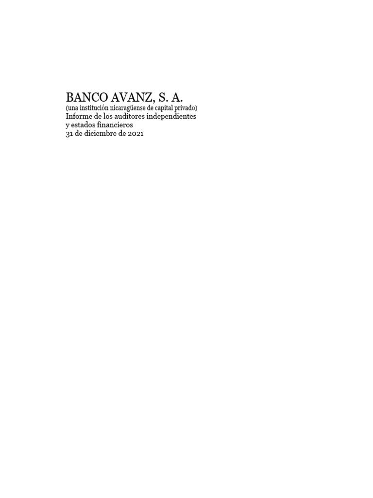 Eeff Banco Avanz | PDF | Auditoría | Bancos