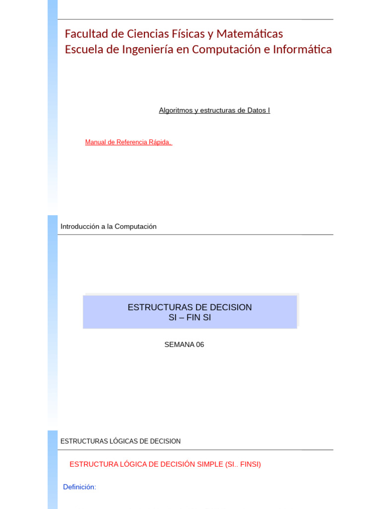 Estructuras de Decisión en Algoritmos | PDF | Ingeniería de software | Ciencias de la Computación