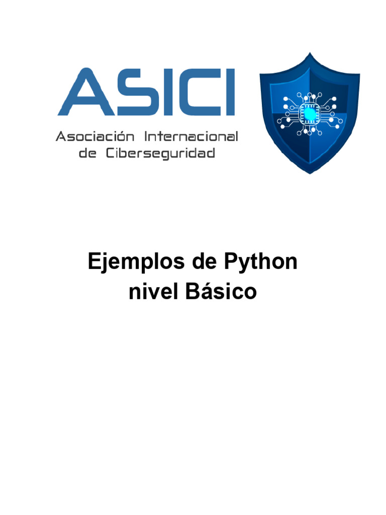 ASICI Ejemplos de Python Nivel Básico | PDF | Python (lenguaje de programación) | Desarrollo de ...