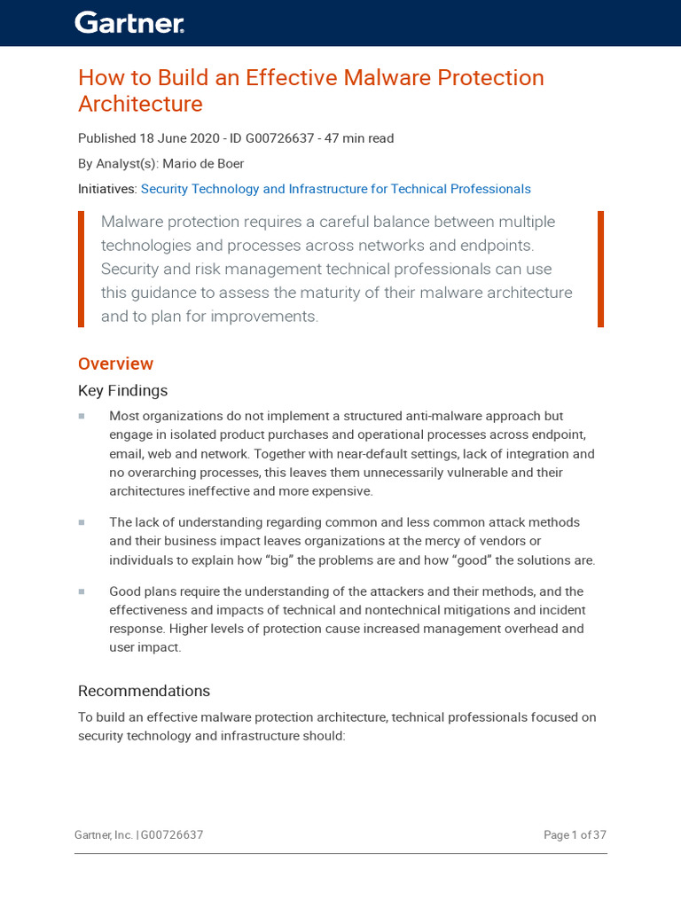 How To Build An Effective Malware Protection Architecture | PDF ...