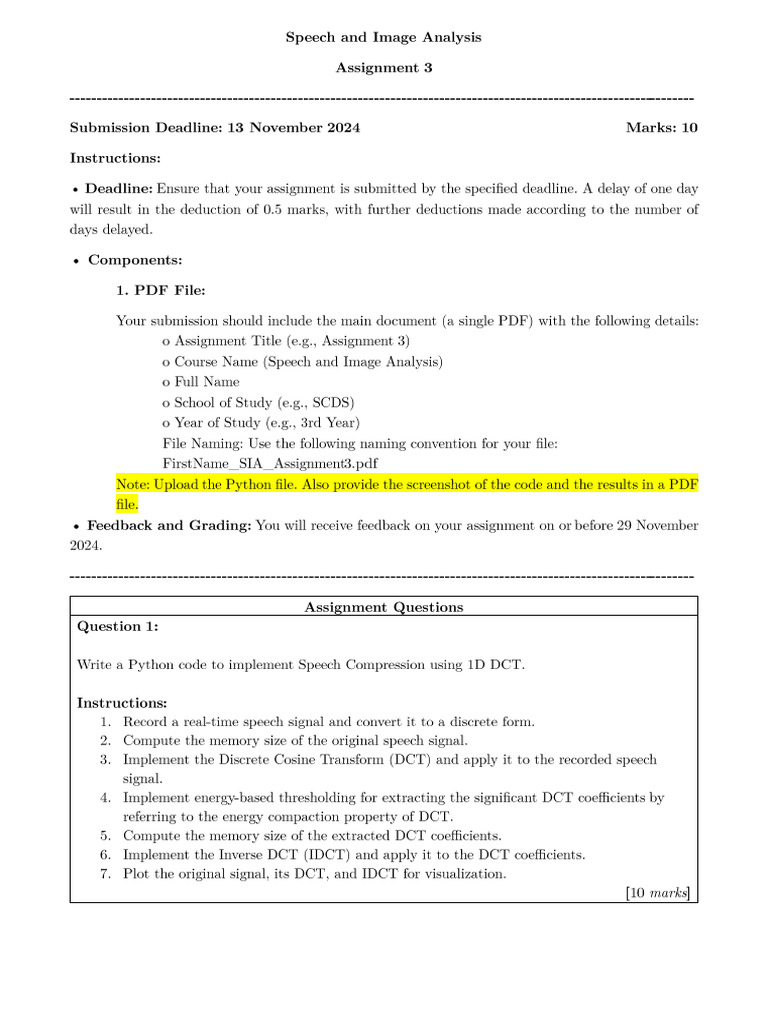 SIA - Assignment 3 | PDF