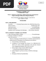 Programme - Barangay Assembly 2024 | PDF