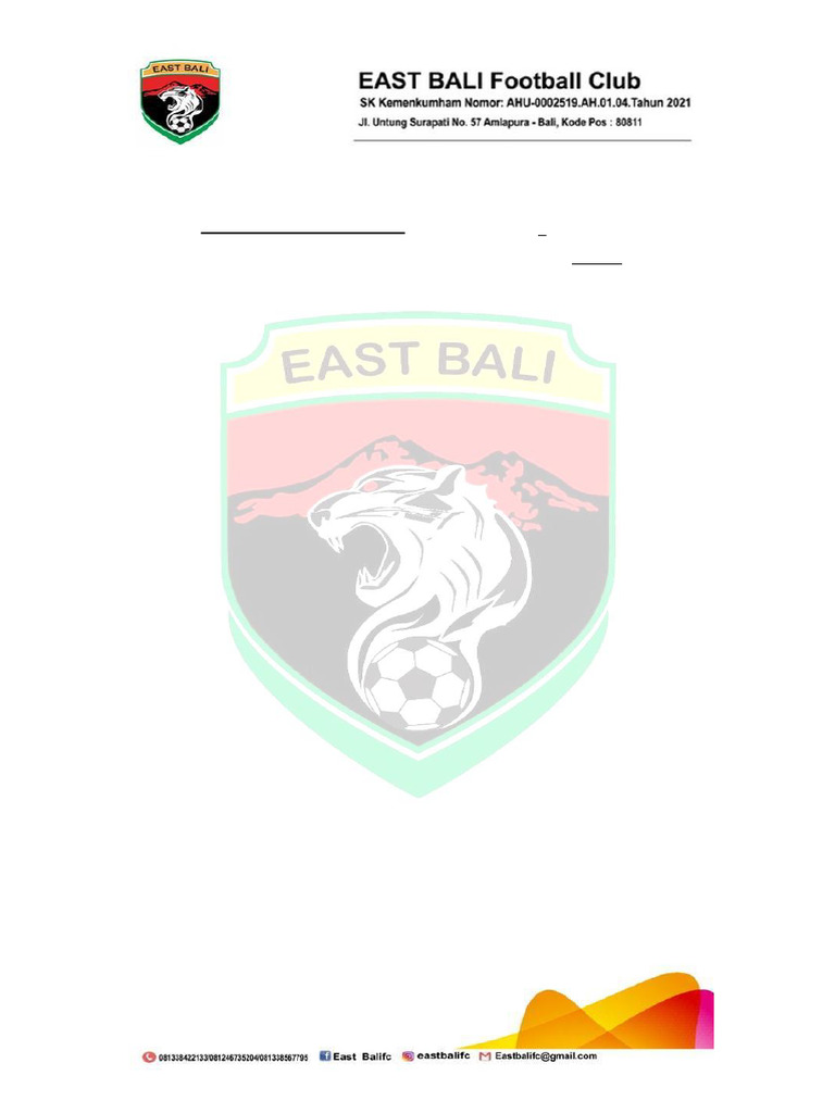 109 - East Bali FC - Surat Dispensasi Soeratin U-17 2024 | PDF