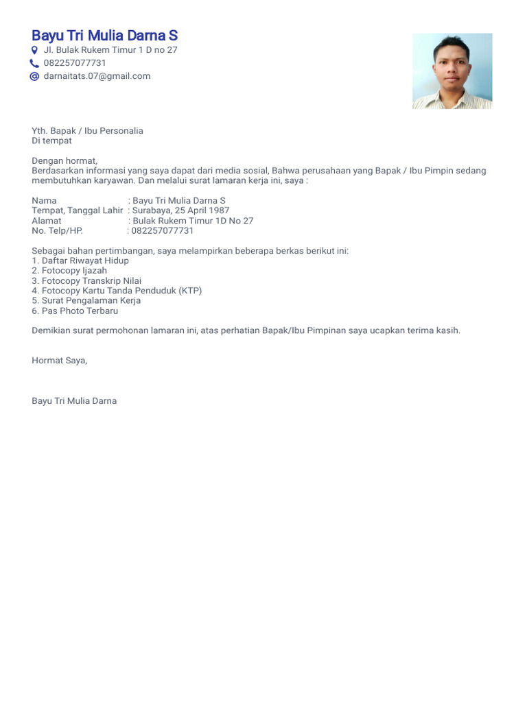 CV Bayu Tri Mulia Darna | PDF