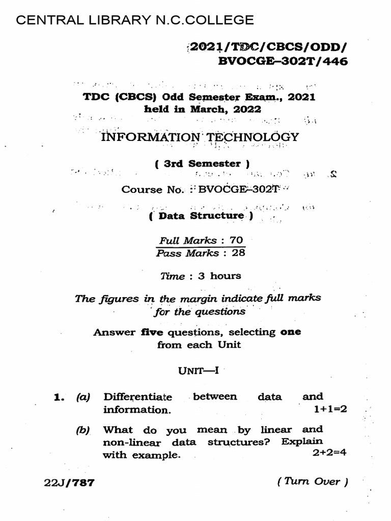 3RD - SEM BVOC BVOCGE 302 QP 2022 - Watermark | PDF