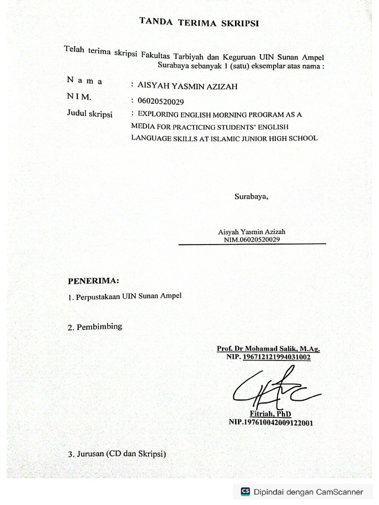 Tanda Serah Terima | PDF