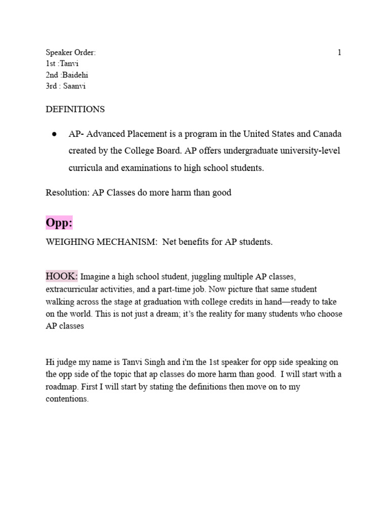 AP Classes Do More Harm Than Good OPP | PDF | Advanced Placement