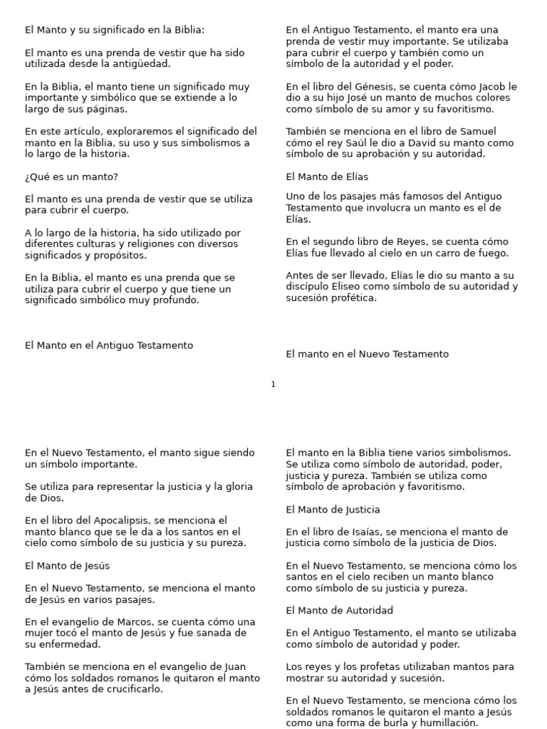 El Manto y Su Significado en La Biblia | PDF | Jesús | Elijah