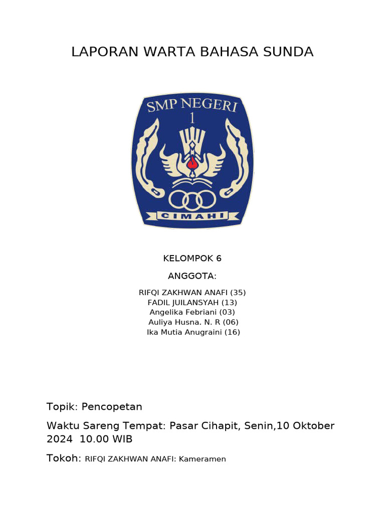 Laporan Warta Bahasa Sunda | PDF | Sejarah