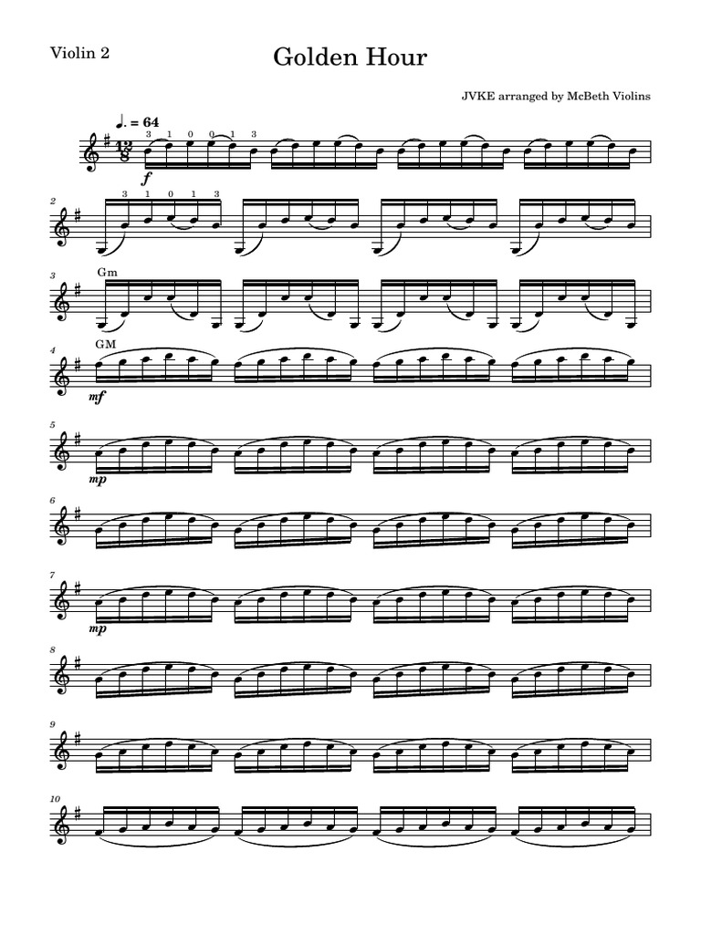 Golden Hour - Violin 2 | PDF