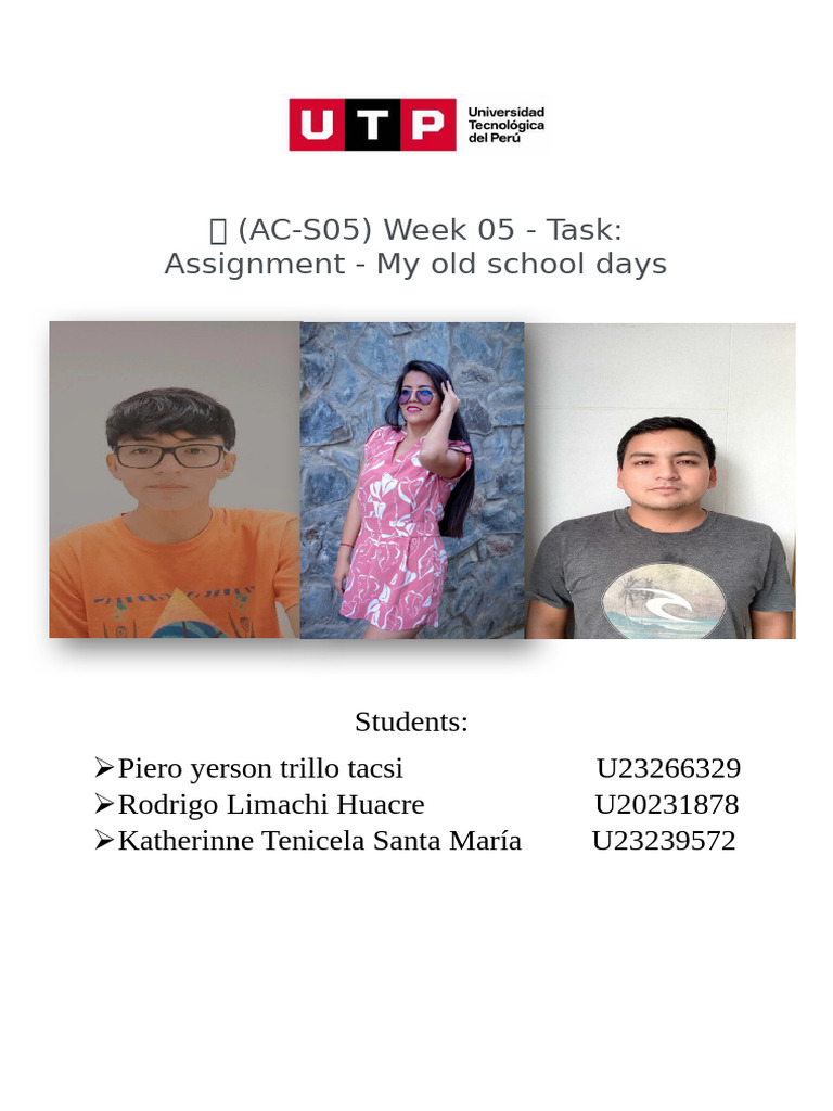 Week 05 - Task Assignment - My Old School Days29 F2 | PDF