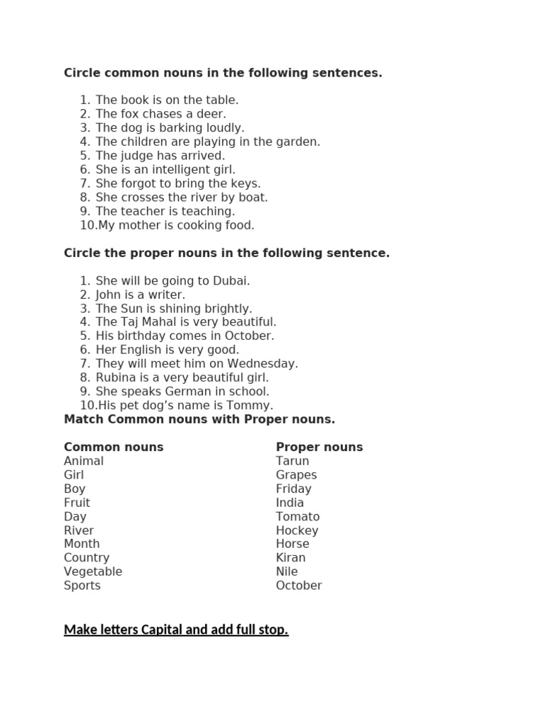 Common Nouns | PDF