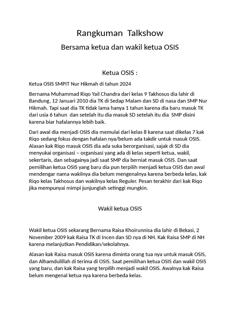 7hafshah - Ceria Sarah Efnita Rangkuman Talkshow | PDF | Pengembangan Diri | Agama & Spiritualitas