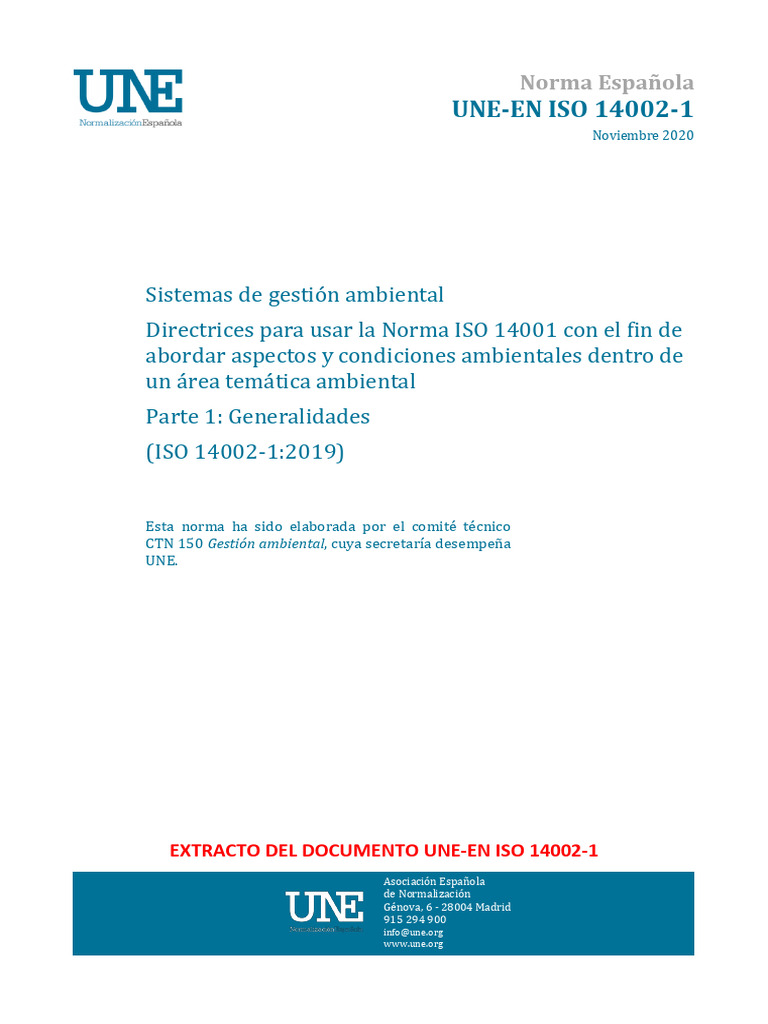 (Ex) Une-En Iso 14002-1 2020 | PDF