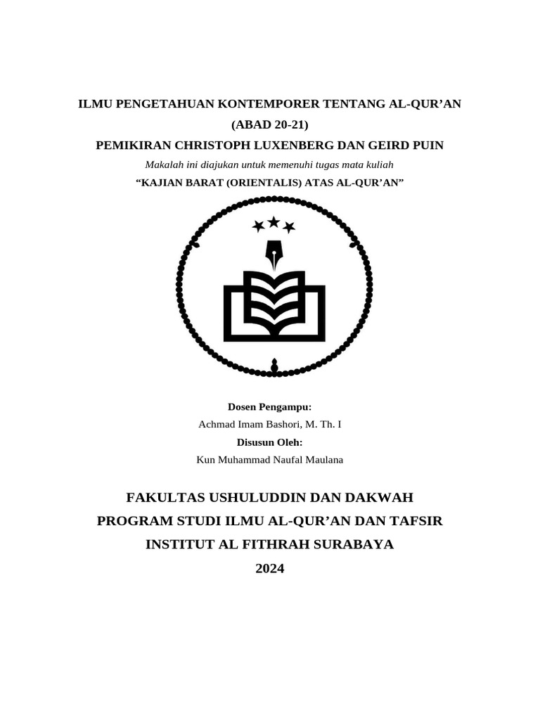Pemikiran Luxenberg dan Puin tentang Al-Qur'an | PDF