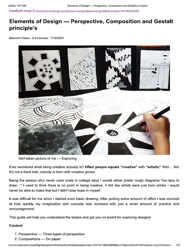 Elements of Design - Perspective, Compo... and Gestalt Principle's | PDF