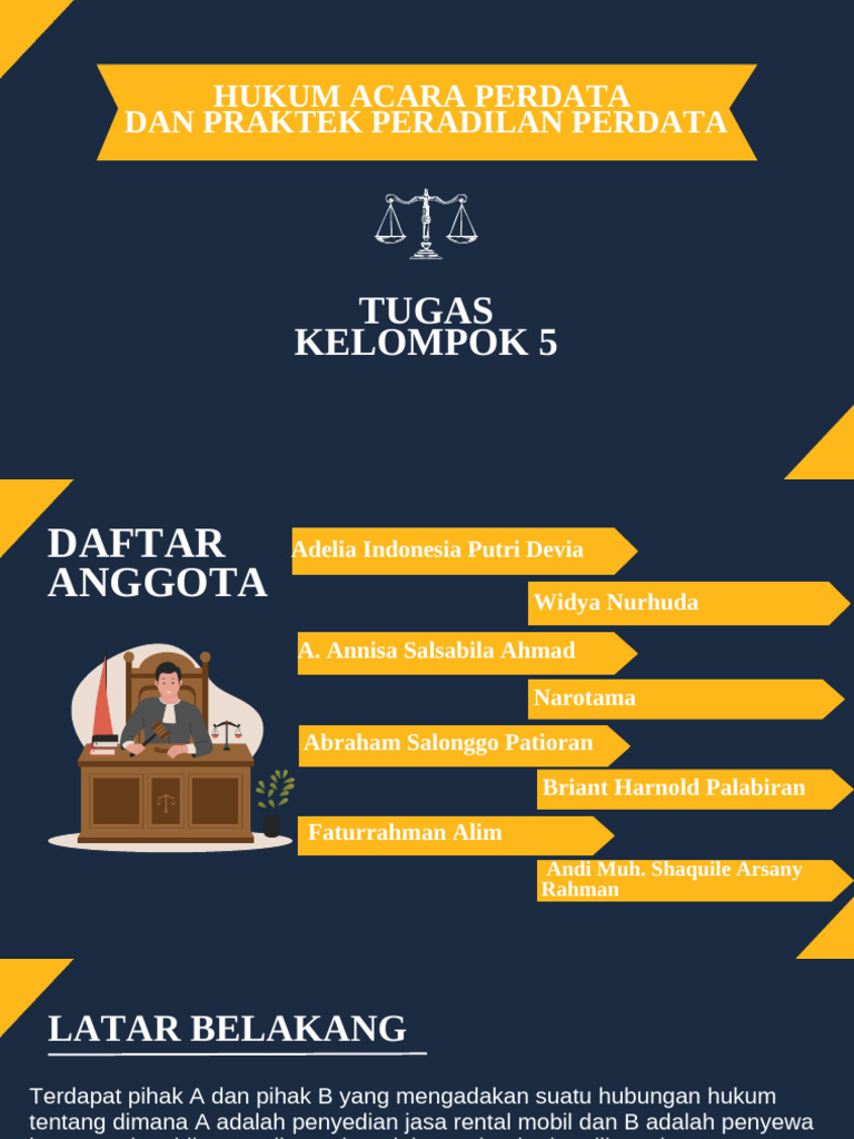 Salinan Dari Biru Gelap Dan Kuning Illustrasi Hukum Presentasi Tugas Kelompok | PDF