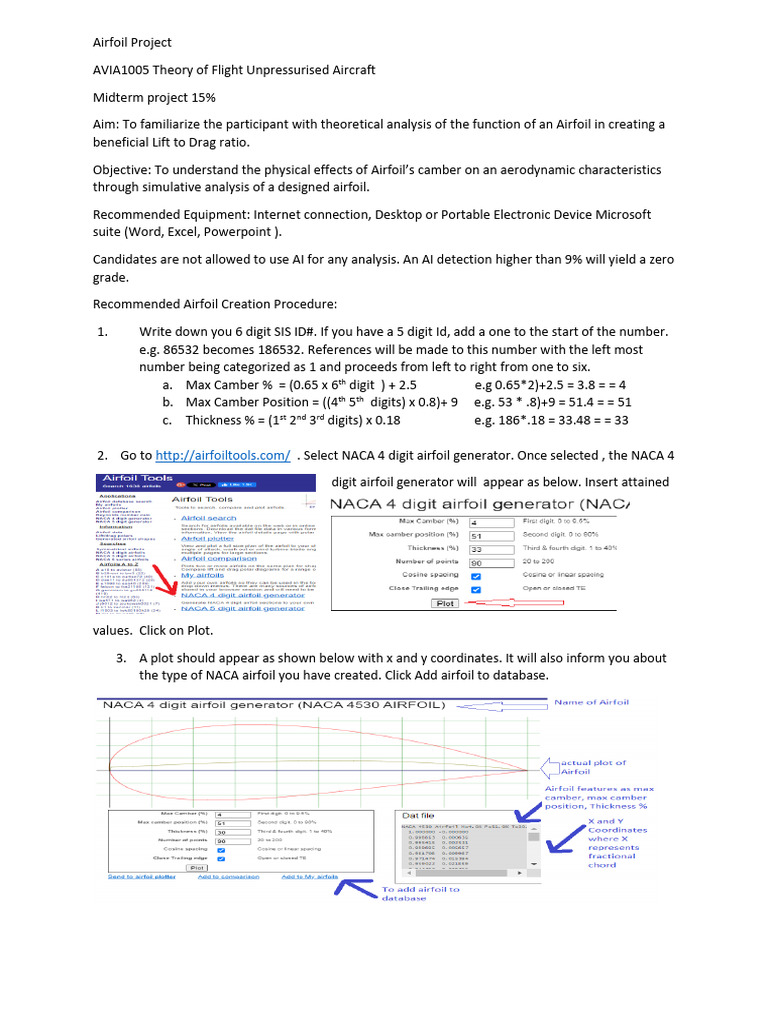 Airfoil Midterm Project Guide | PDF | Airfoil | Lift (Force)