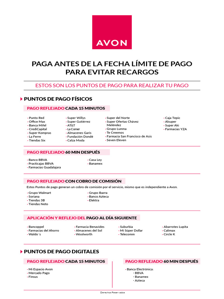 Puntos de Pago para Evitar Recargos | PDF