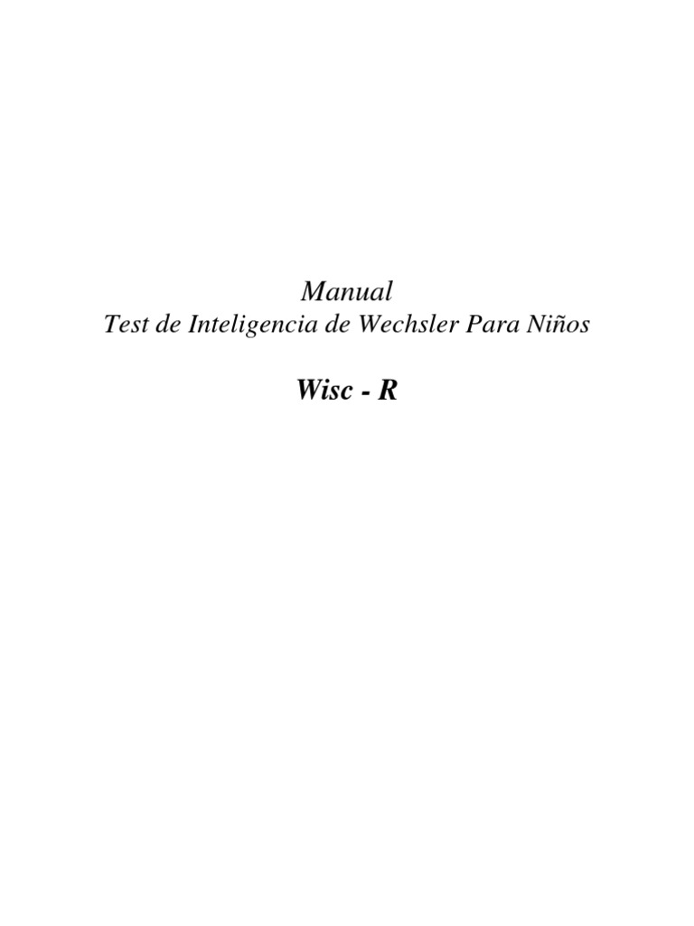 Manual Wisc R | PDF | Handedness | Agua