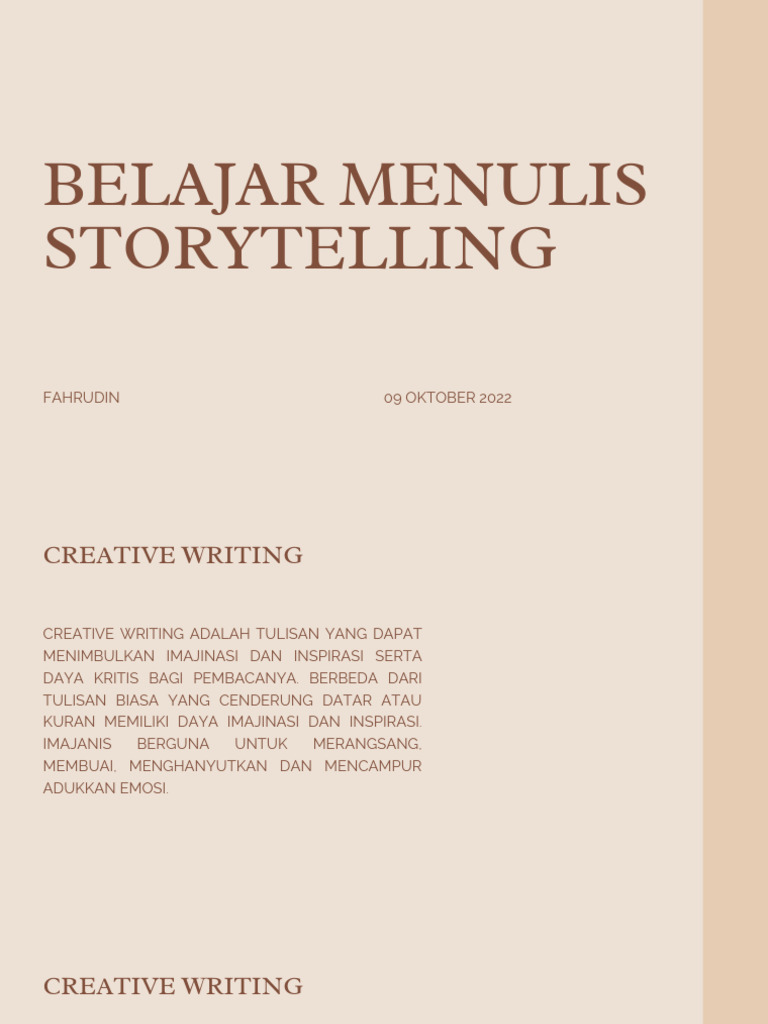 Belajar Menulis Storytelling | PDF | Ilmu Sosial | Komputer