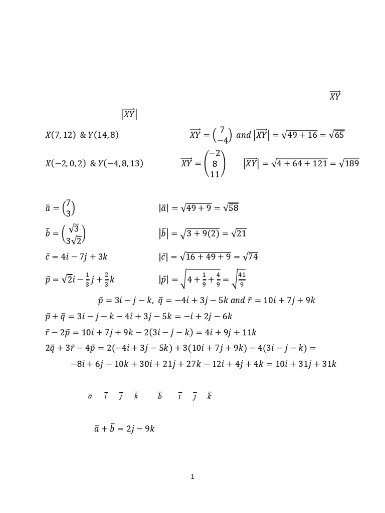 Engineering Math Vectors Tutorial | PDF | Euclidean Vector | Mechanics