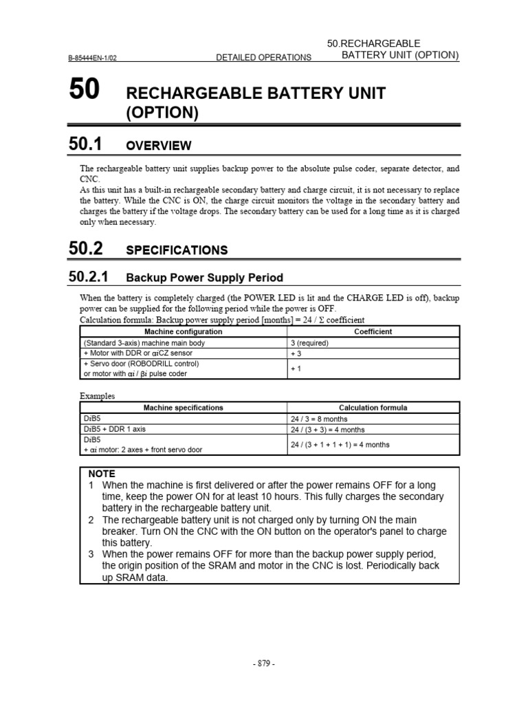 Fanuc Rechargeable Battery Unit Guide | PDF | Rechargeable Battery ...