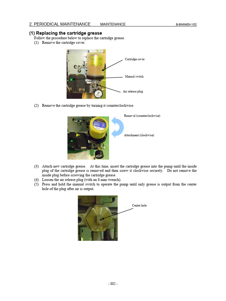 Replace Catridge Grease Fanuc Robodrill | PDF